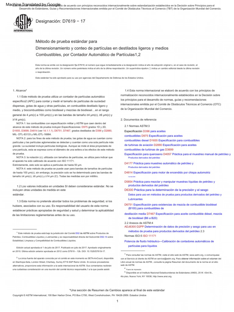19 Astm D7619 17 Standard Test Method For Sizing And Counting Particles In Light And Middle