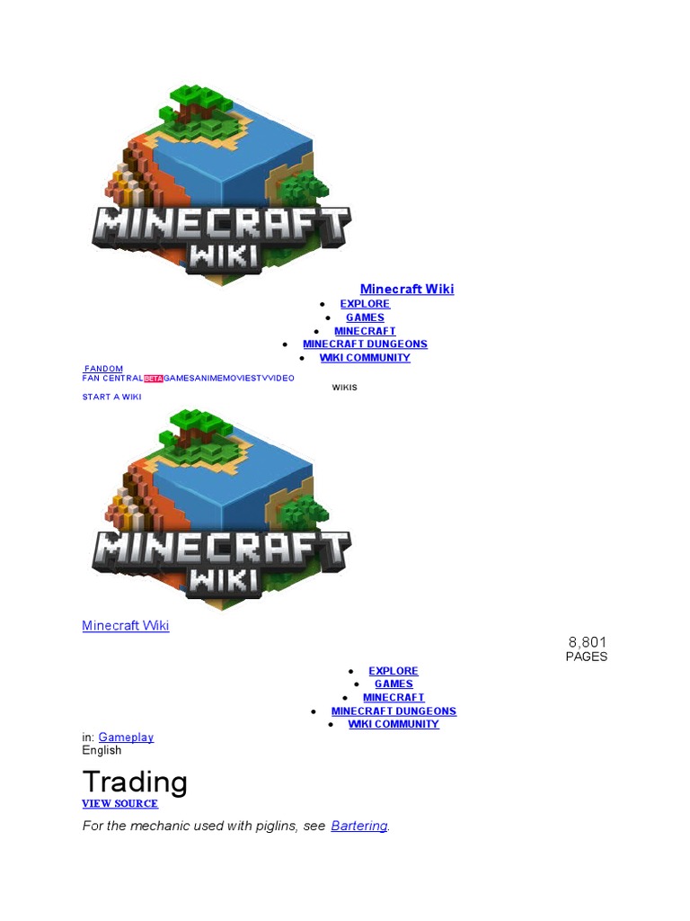 Trading | PDF | Minecraft | Demand