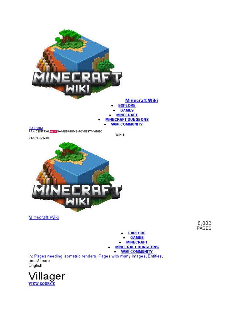 Villager | PDF | Minecraft | Reputation