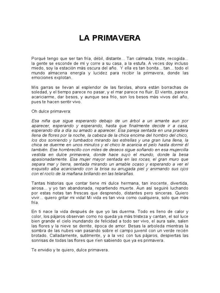 LA PRIMAVERA_ensayo | PDF