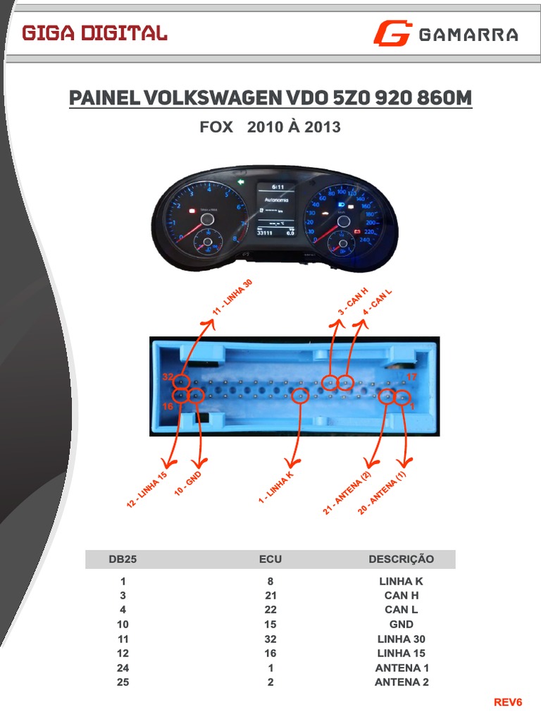 Manual Giga Digital - Painel VW Fox VDO | PDF | Volkswagen Group | Vehicles