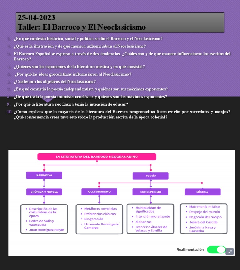 Taller - Neoclasicismo y Barroco 8° | PDF