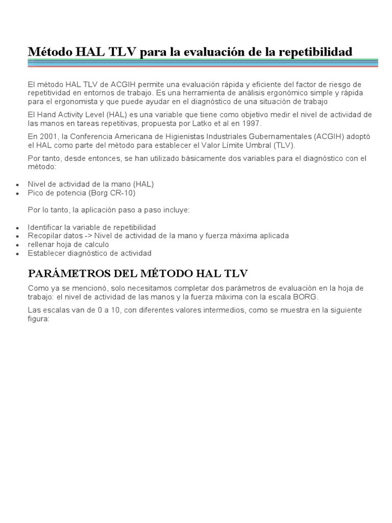 Método HAL TLV para La Evaluación de La Repetibilidad | PDF