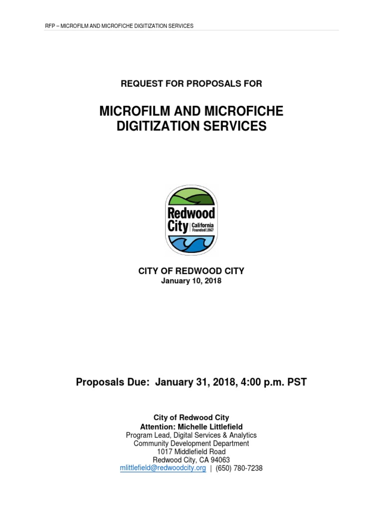 RFP Microfilm Microfiche | PDF | Microform | Image Scanner