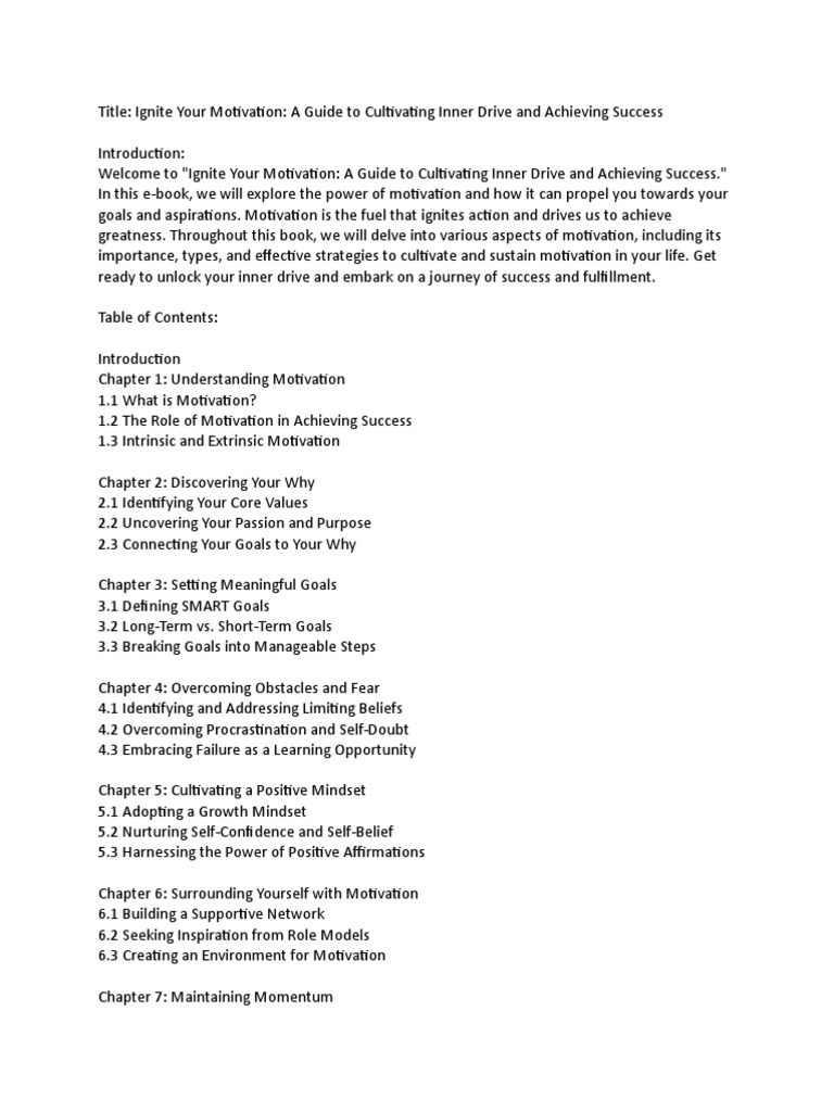 Template For An Ebook About Motivation | PDF | Motivational | Motivation