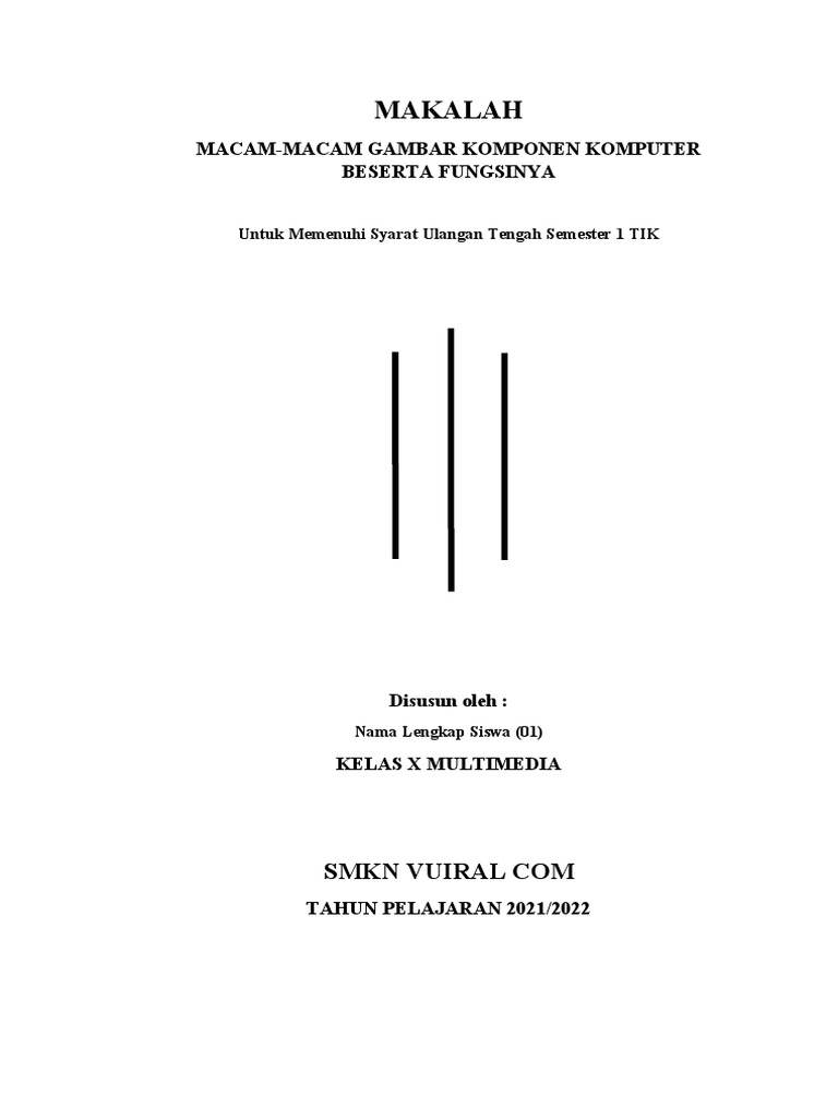 Contoh Cover Makalah SMP, SMA, SMK Individu | PDF