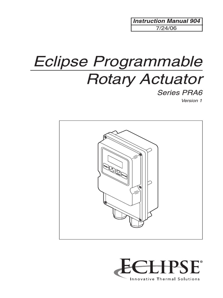 Eclipse Pra6 Rotary Actuator Manual | PDF | Actuator | Valve