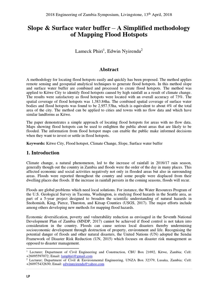 Slope & Surface Water Buffer - A Simplified Methodology of Mapping ...