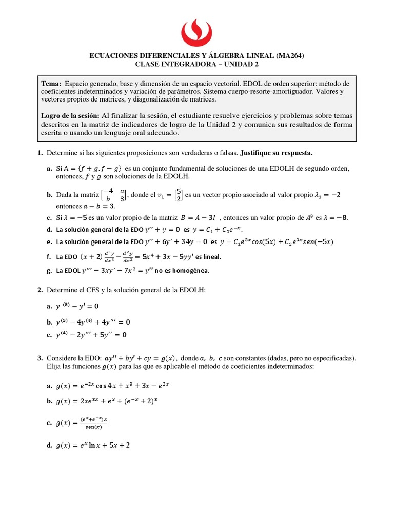 MA264 Clase Integradora - UNIDAD 2 | PDF | Valores propios y vectores ...