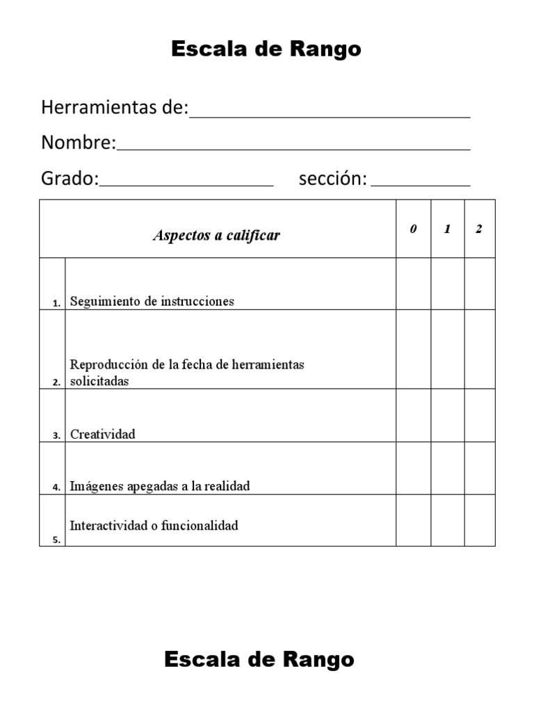 Escala de Rango | PDF