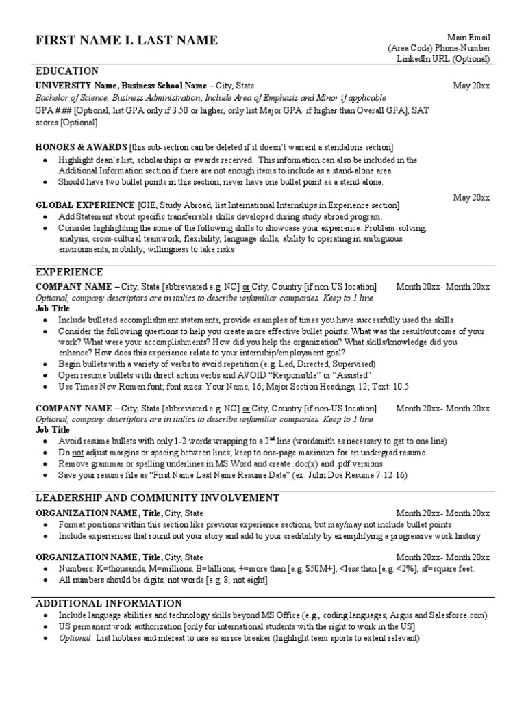 Consulting Resume Template | PDF
