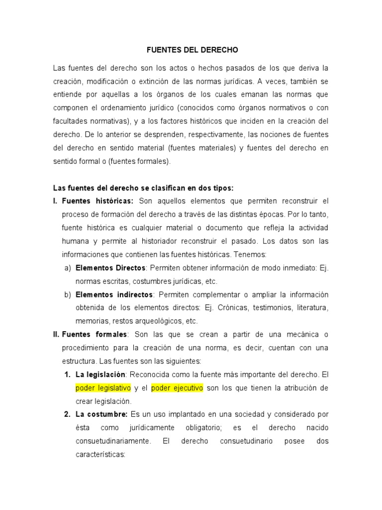 6 . Fuentes Formales del Derecho (2) | PDF | Fuentes del derecho | Caso ...