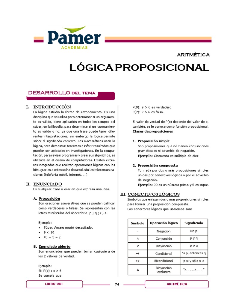 Proposiciones Matematica | PDF | Proposición | Lógica