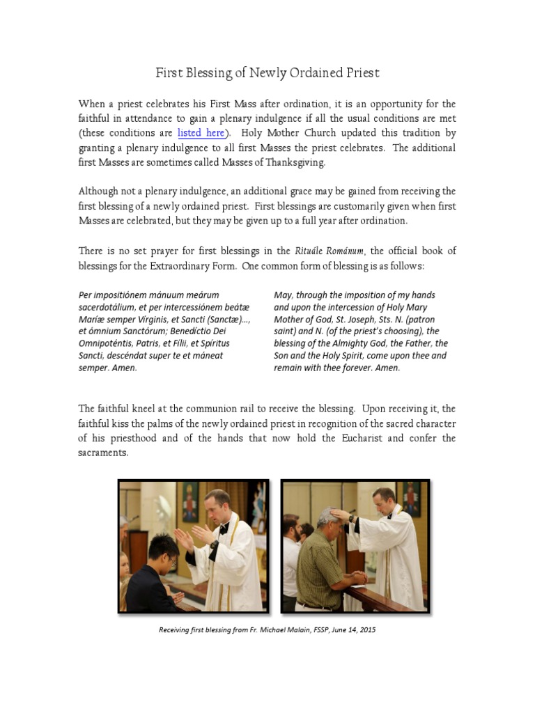 First Blessing of Priest | PDF