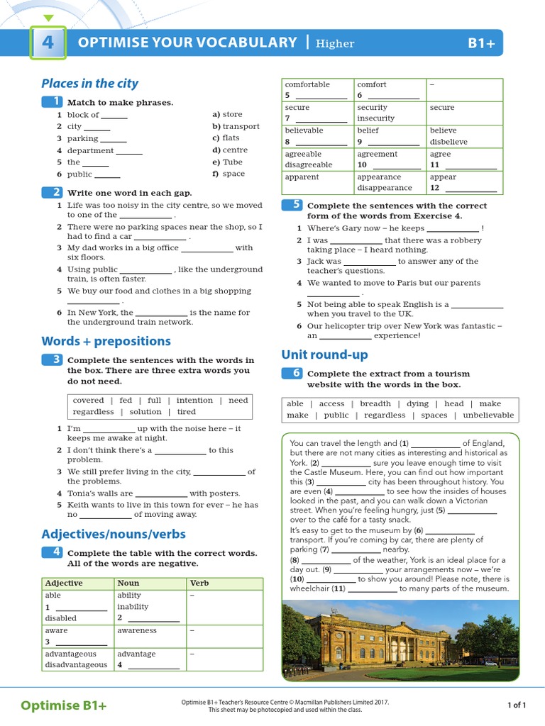 OPT B1plus U04 Vocab Higher | PDF | Adjective | Language Mechanics