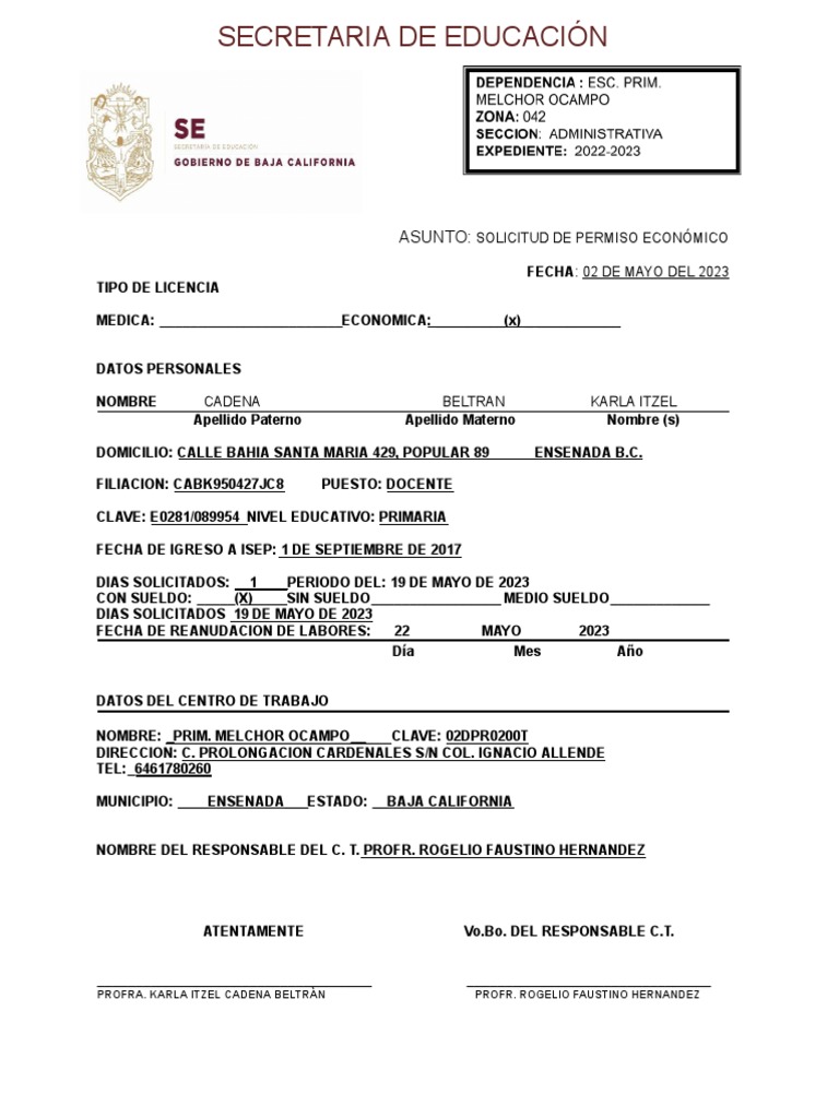 Permiso Economico David | PDF