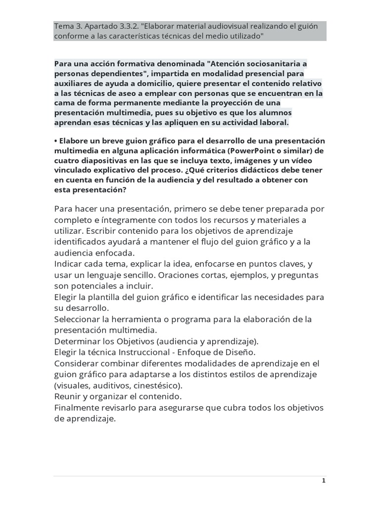 Tema 3. Apartado 3.3.2. "Elaborar Material Audiovisual Realizando El ...