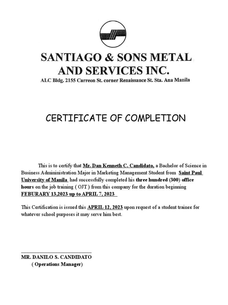 Certificate of Completion | PDF