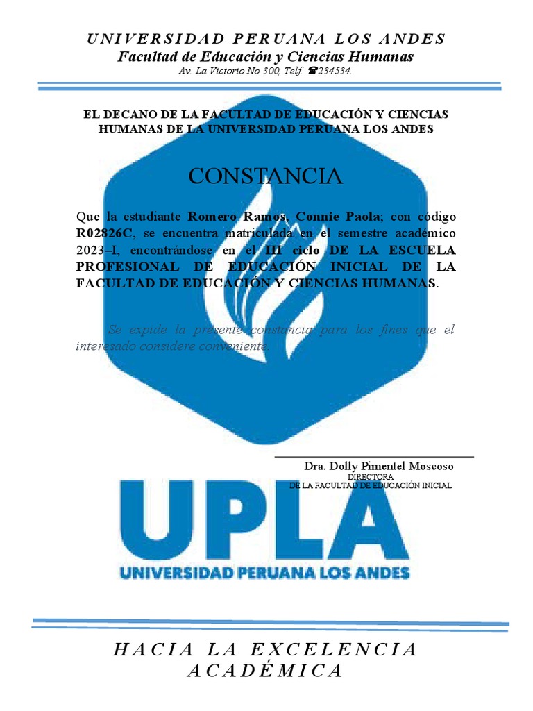 Constancia de Estudios Upla | PDF