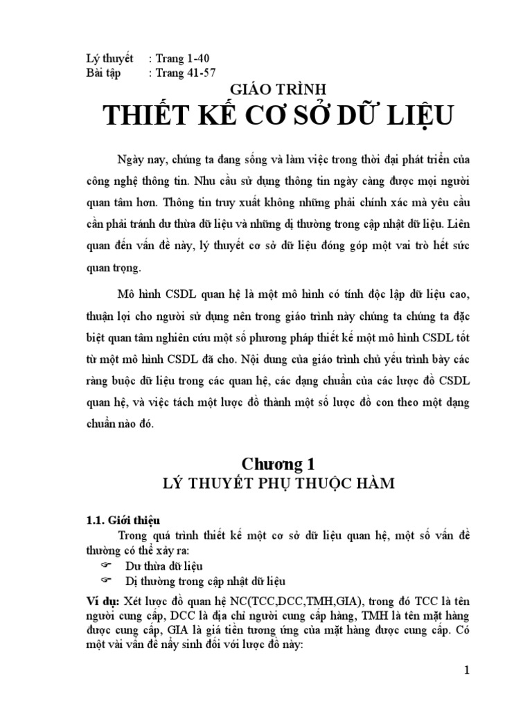 Giao Trinh Thiet Ke CSDL | PDF