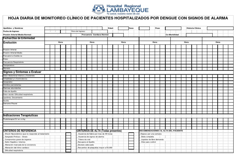 Hoja de Monitoreo de Dengue | PDF