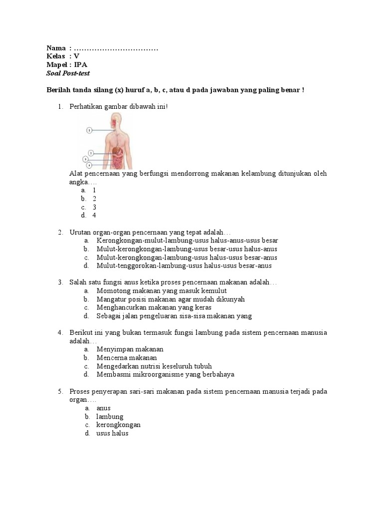 Soal Pretest Posttest | PDF