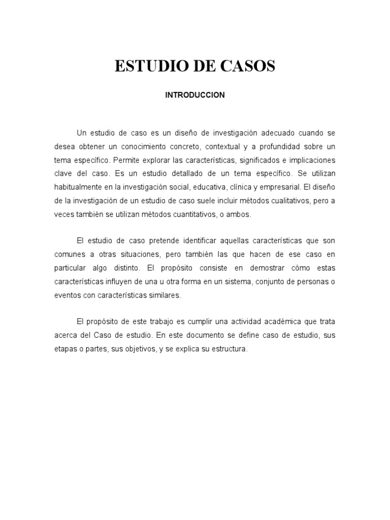 Estudio de Casos | PDF | Caso de estudio | Teoría