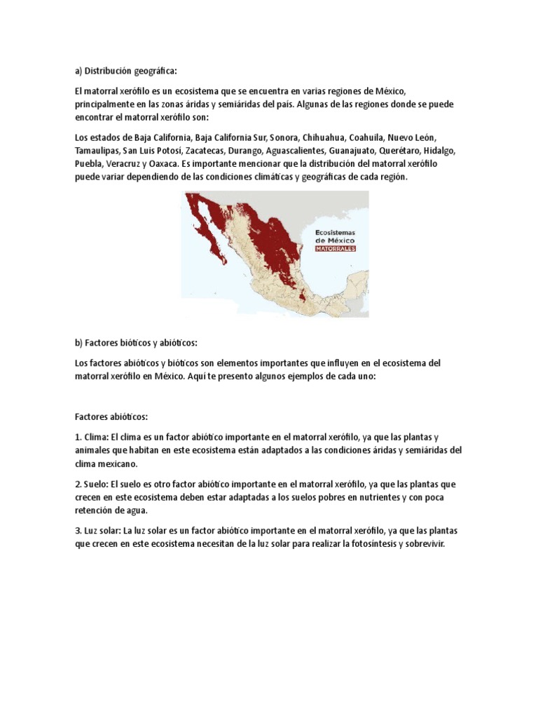 Matorral Xerofilo | PDF | Ecosistema | Entorno natural