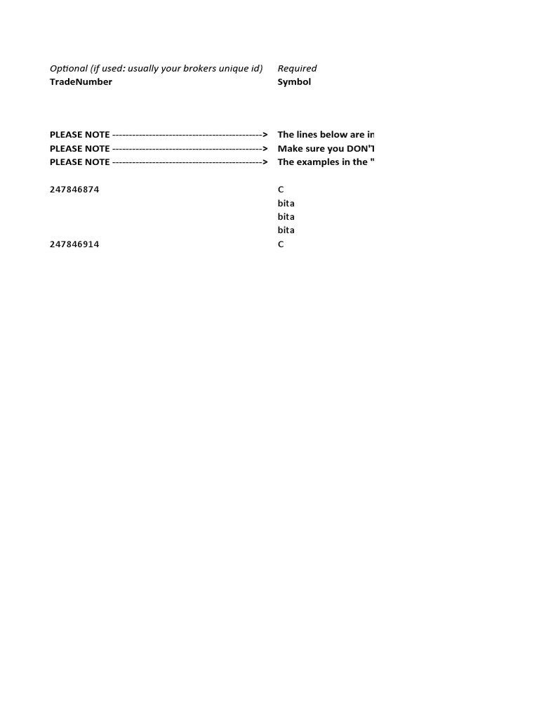 TradeBench Bulk Import Instructions | PDF | Microsoft Excel | Software ...