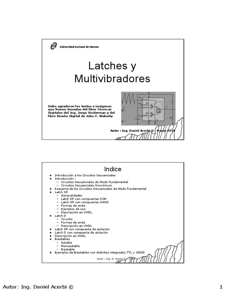 07 - Latches y Multivibradores UNM - v2 | PDF | Vhdl | Puerta lógica