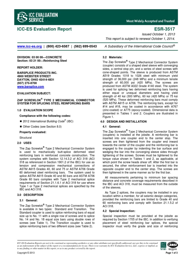 ESR-3517 Zap Screwlok Type2 | PDF | Building Engineering | Civil ...