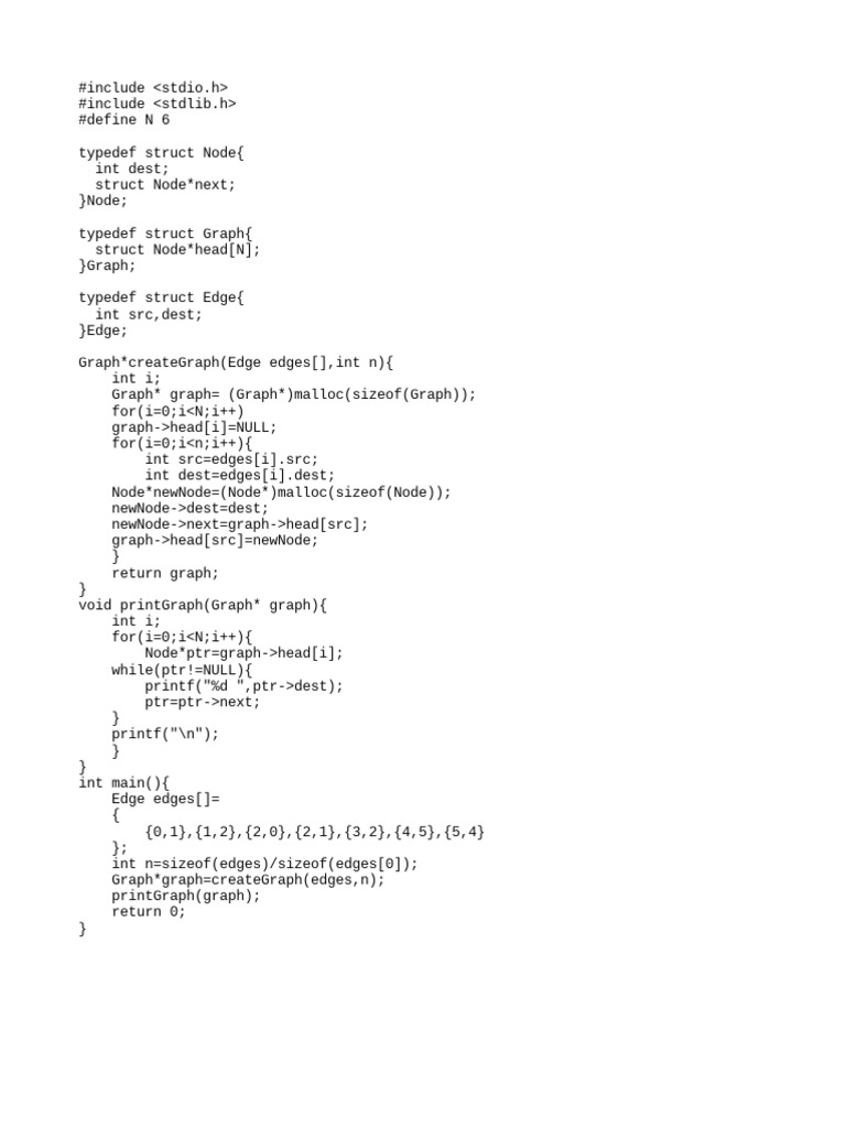 C Graph Implementation in C Language | PDF | Teaching Methods & Materials