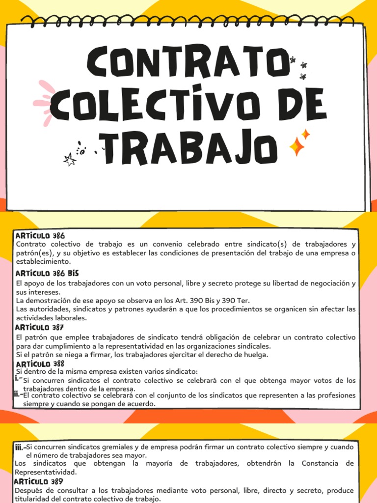 Contrato Colectivo de Trabajo | PDF | Acuerdo colectivo | Sindicato