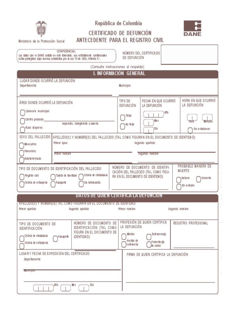 Certificado Defuncion | PDF | Muerte | Medicina