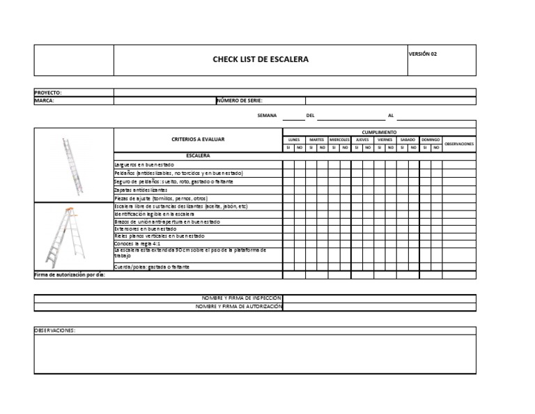 CHECK LIST DE ESCALERA v2 | PDF