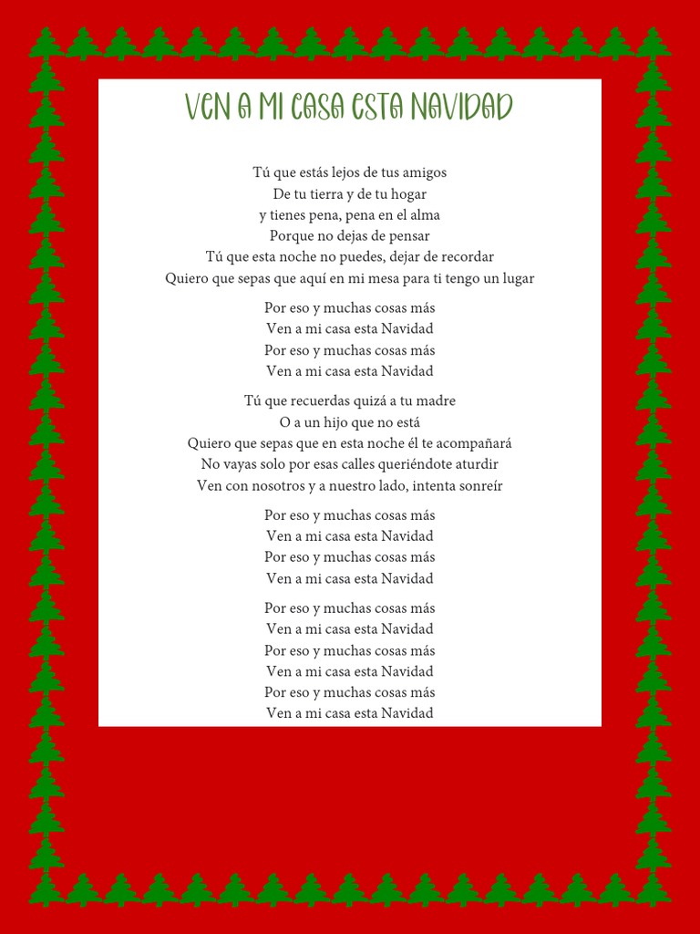 Ven A Mi Casa Esta Navidad - Letra Villancico | PDF