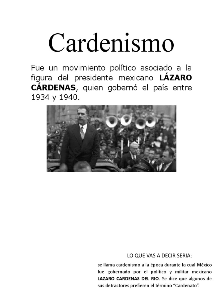 Cardenismo Significado Pdf