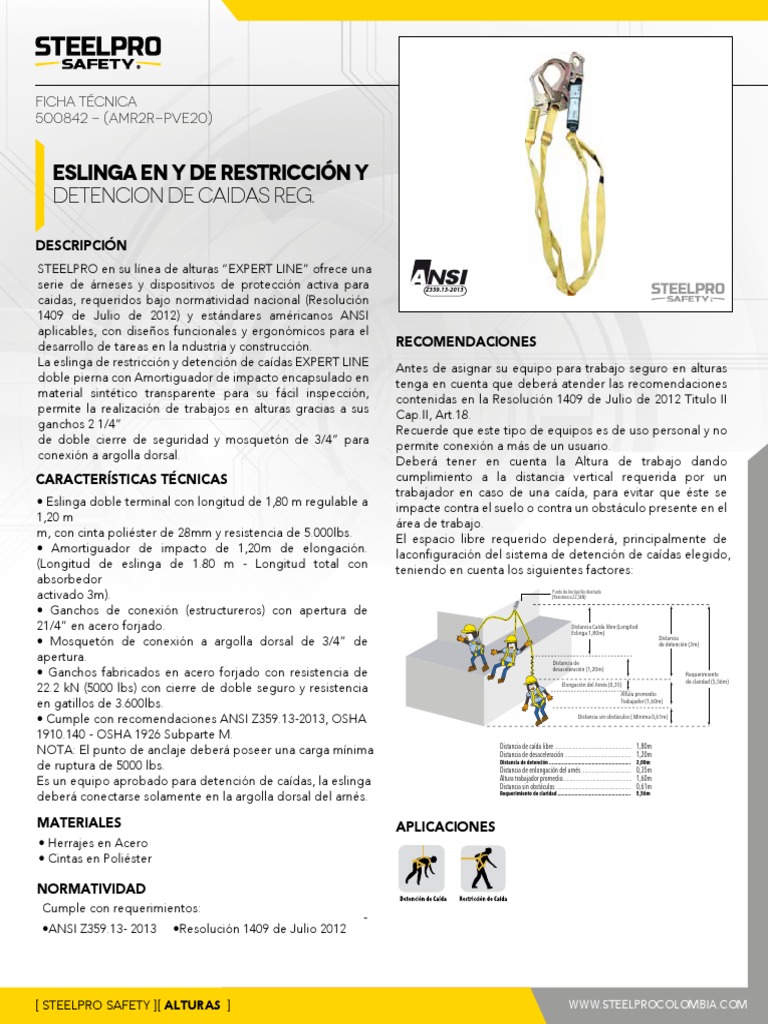 FICHA TECNICA ESLINGA STEELPRO 6FT | PDF