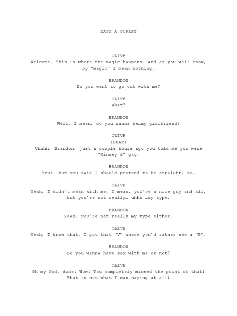 Easy A Script | PDF