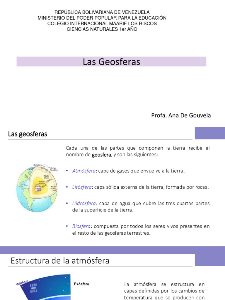 1ero. Guía de Estudio - Las Geosferas | PDF | Tierra | Atmósfera