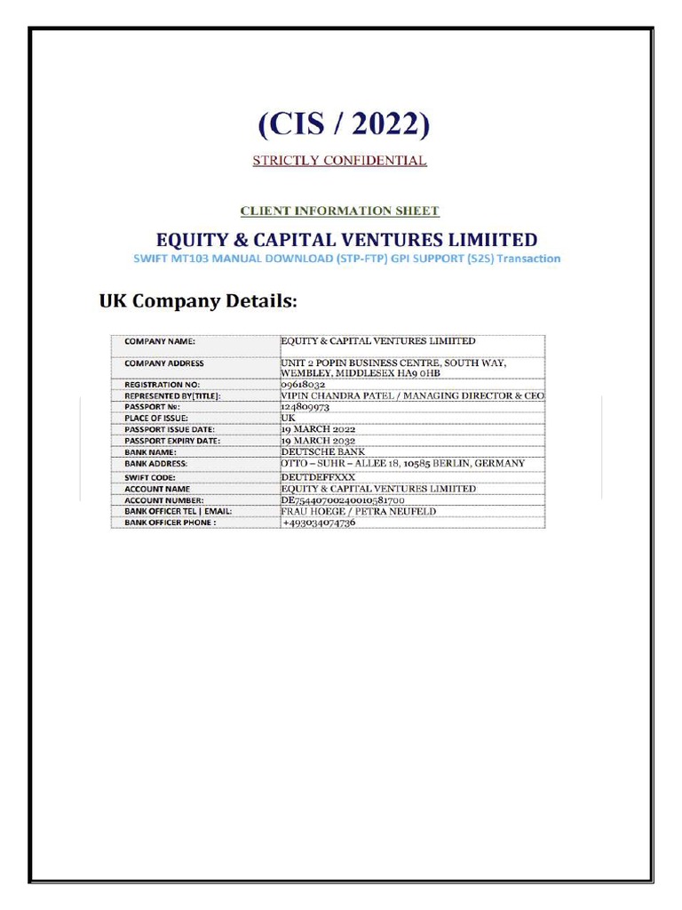 CIS EQUITY & CAPITAL | PDF