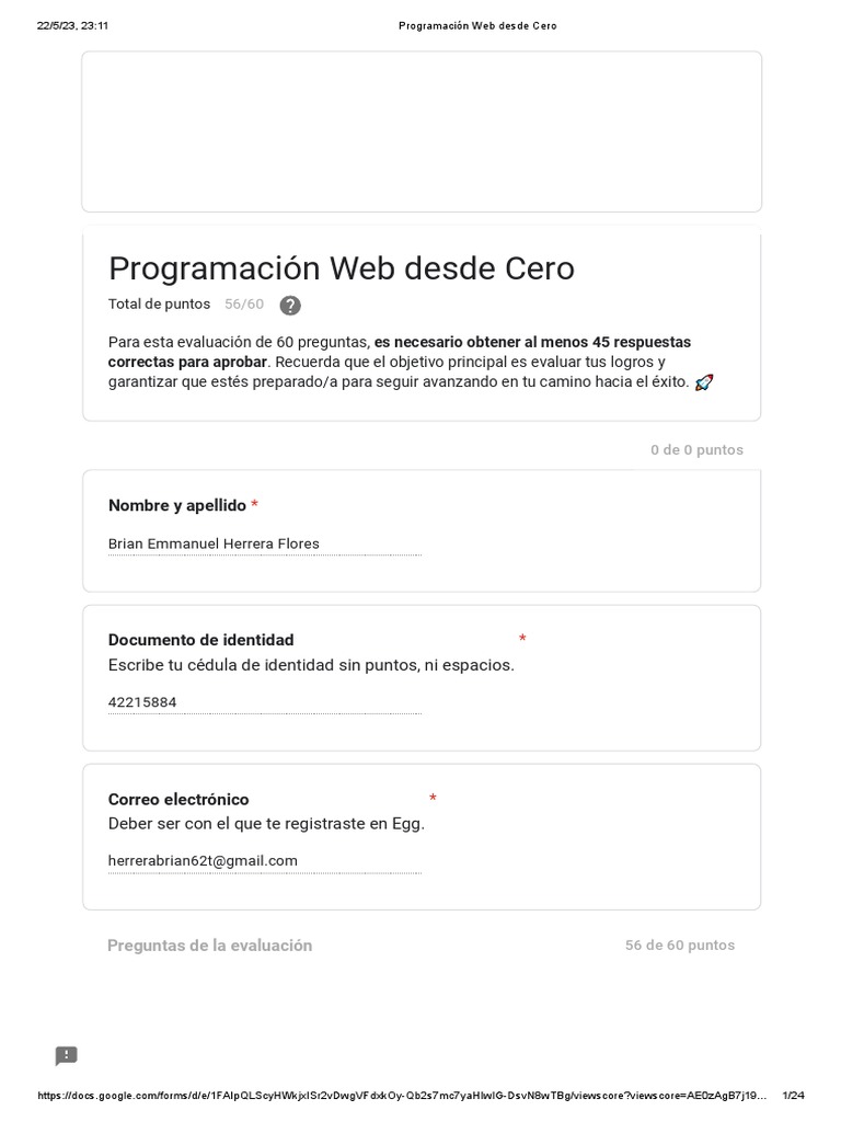 Programación Web Desde Cero Examen Egg | PDF | HTML | Red mundial