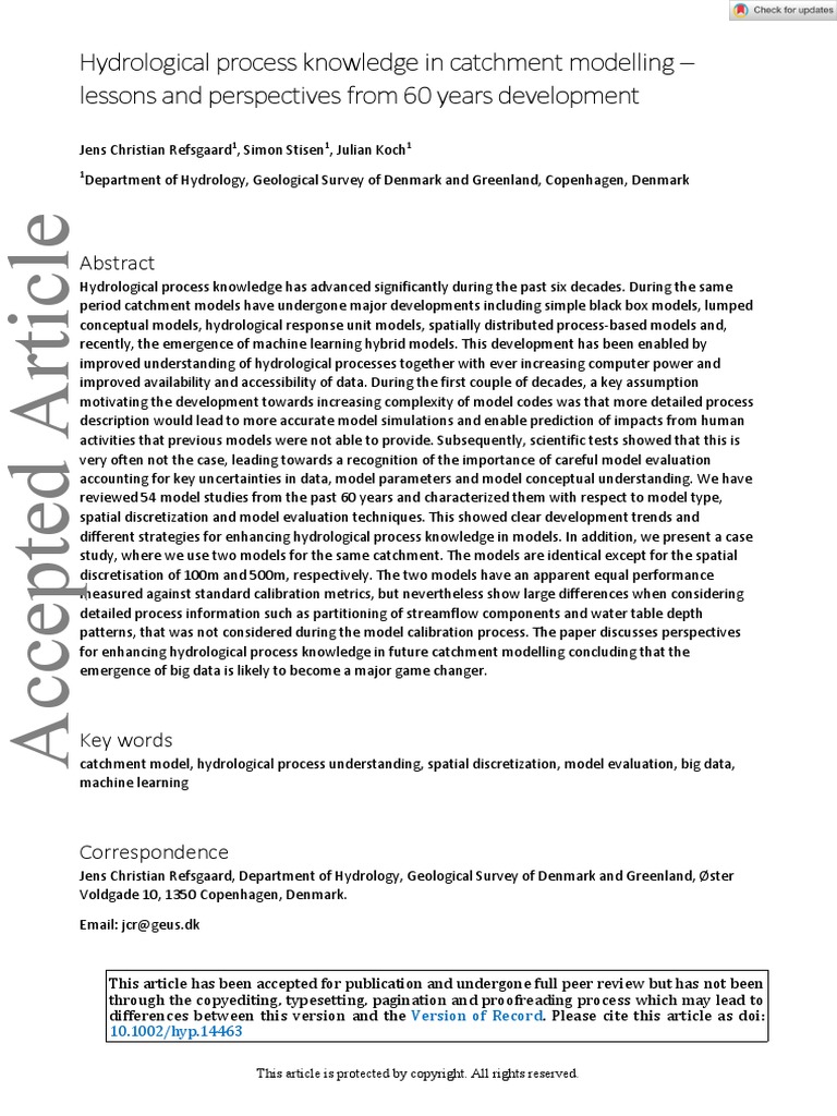 Hydrological Processes - 2021 - Refsgaard - Hydrological Process ...