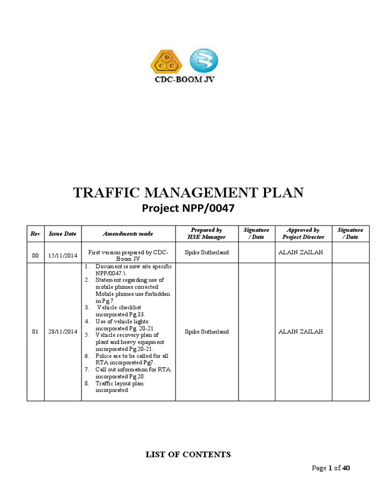 Construction Site Traffic Management Plan | PDF | Traffic | Traffic ...