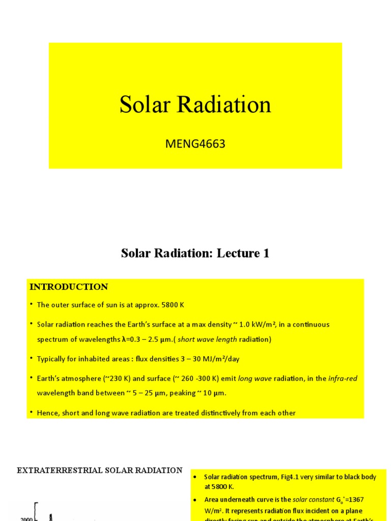 Understanding Solar Radiation Basics | PDF | Radiation | Sun