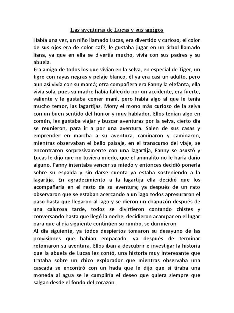 Las Aventuras de Lucas y Sus Amigos | PDF