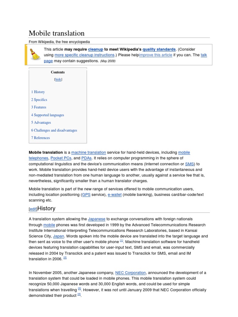 Mobile Translator | PDF | Communication | Digital Technology
