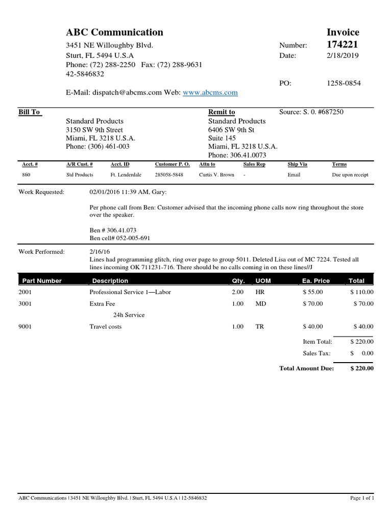 Invoice Example | PDF | Business | Service Industries