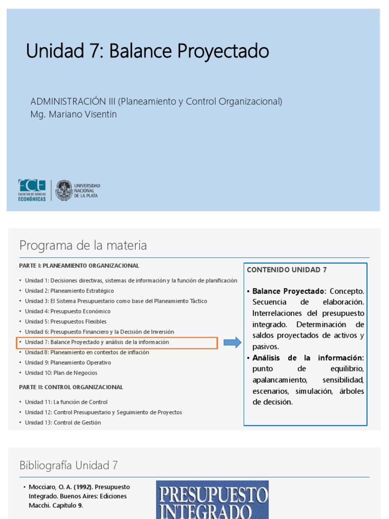 Balance Proyectado en Planeamiento Financiero | PDF | Presupuesto ...