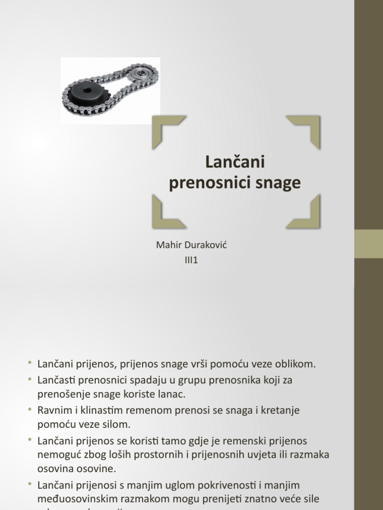 Lančani Prenosnici Snage | PDF